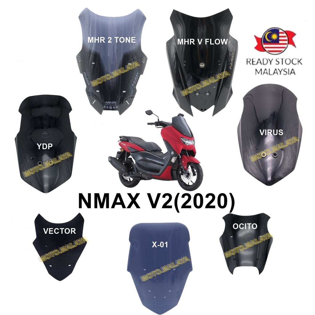 Windshield Yamaha nmax 155 v2 2019 2020 2021 2022 2023 visor wind ...