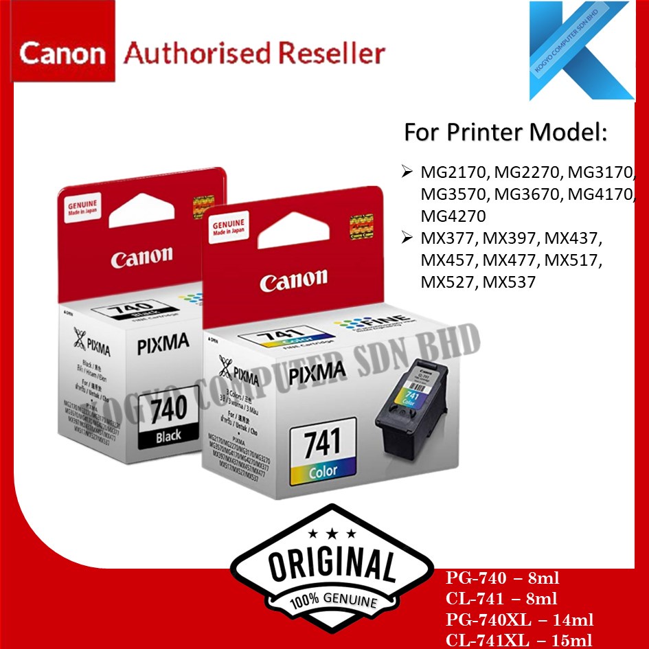 Canon PG740 Black CL741 Colour PG740XL CL741XL Ink Cartridges ***MG3670 ...