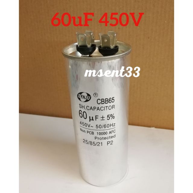 60uF 450V AC CBB65 Air Conditioner Compressor Running Capacitor | Shopee Malaysia