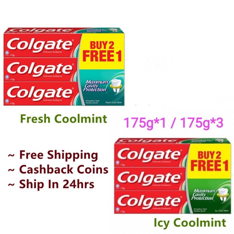 Colgate Maximum Cavity Protection Fresh / Icy Cool Mint Toothpaste 175g ...