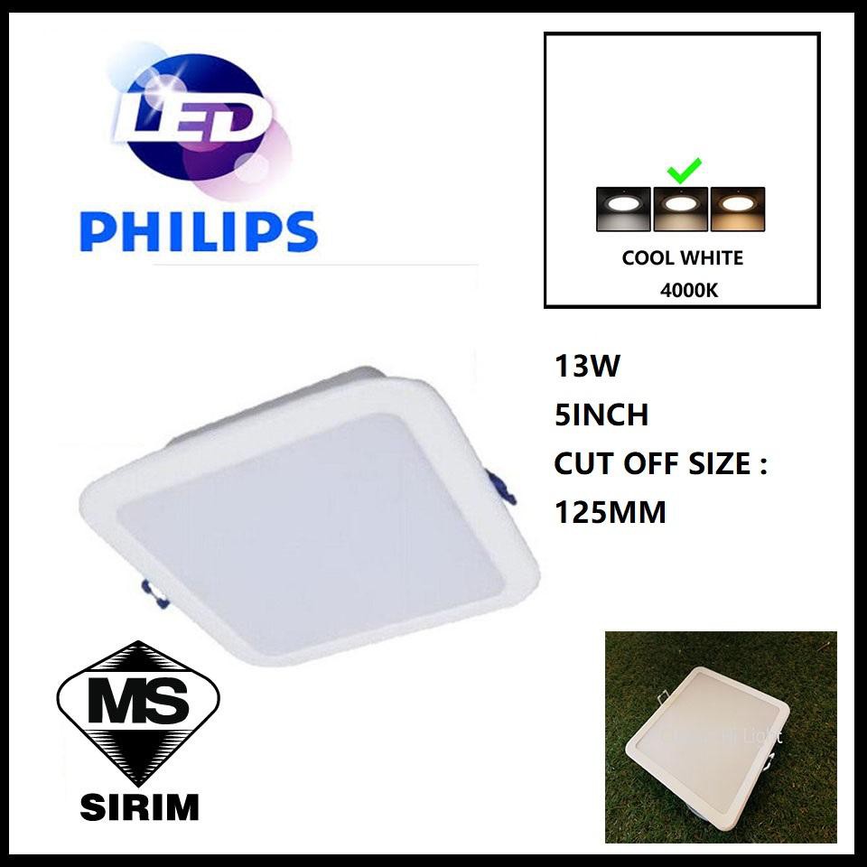PHILIPS MESON 5INCH 13W SQUARE LED DOWNLIGHT 59465 (COOL DAYLIGHT 6500K ...
