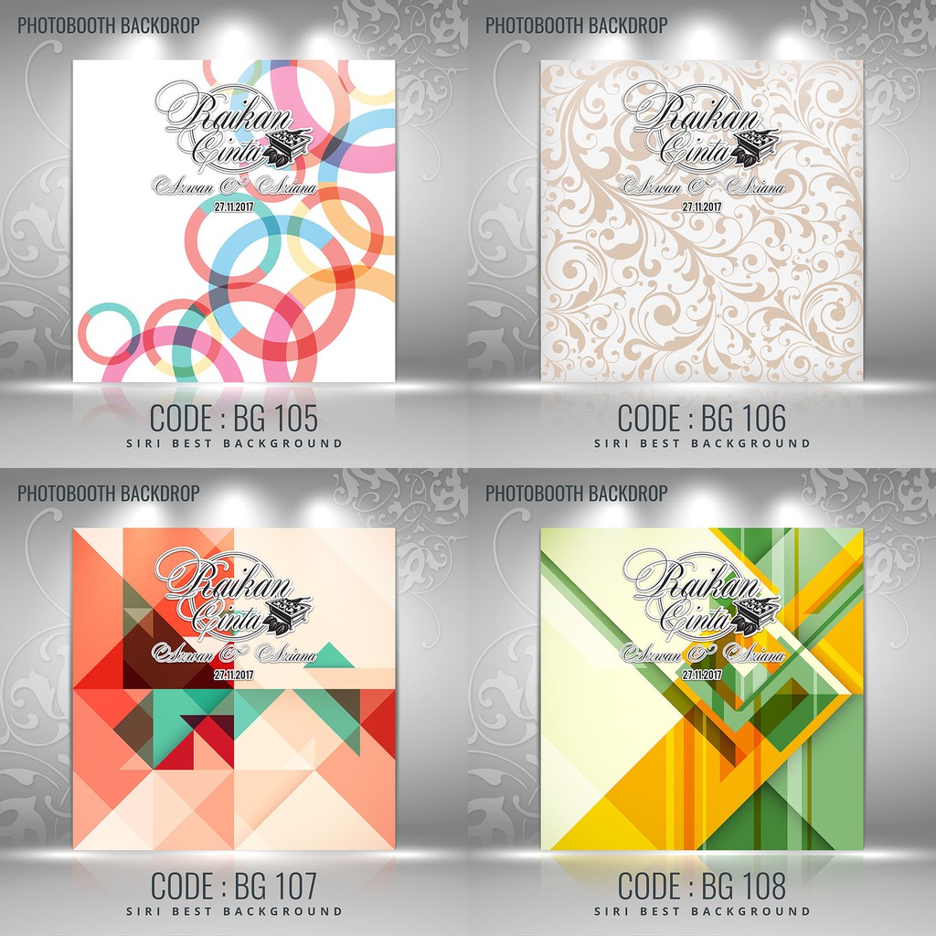 Photobooth Backdrop / Backdrop Tarpaulin Saiz 5x5ft, 6x6ft, 7x7ft ...