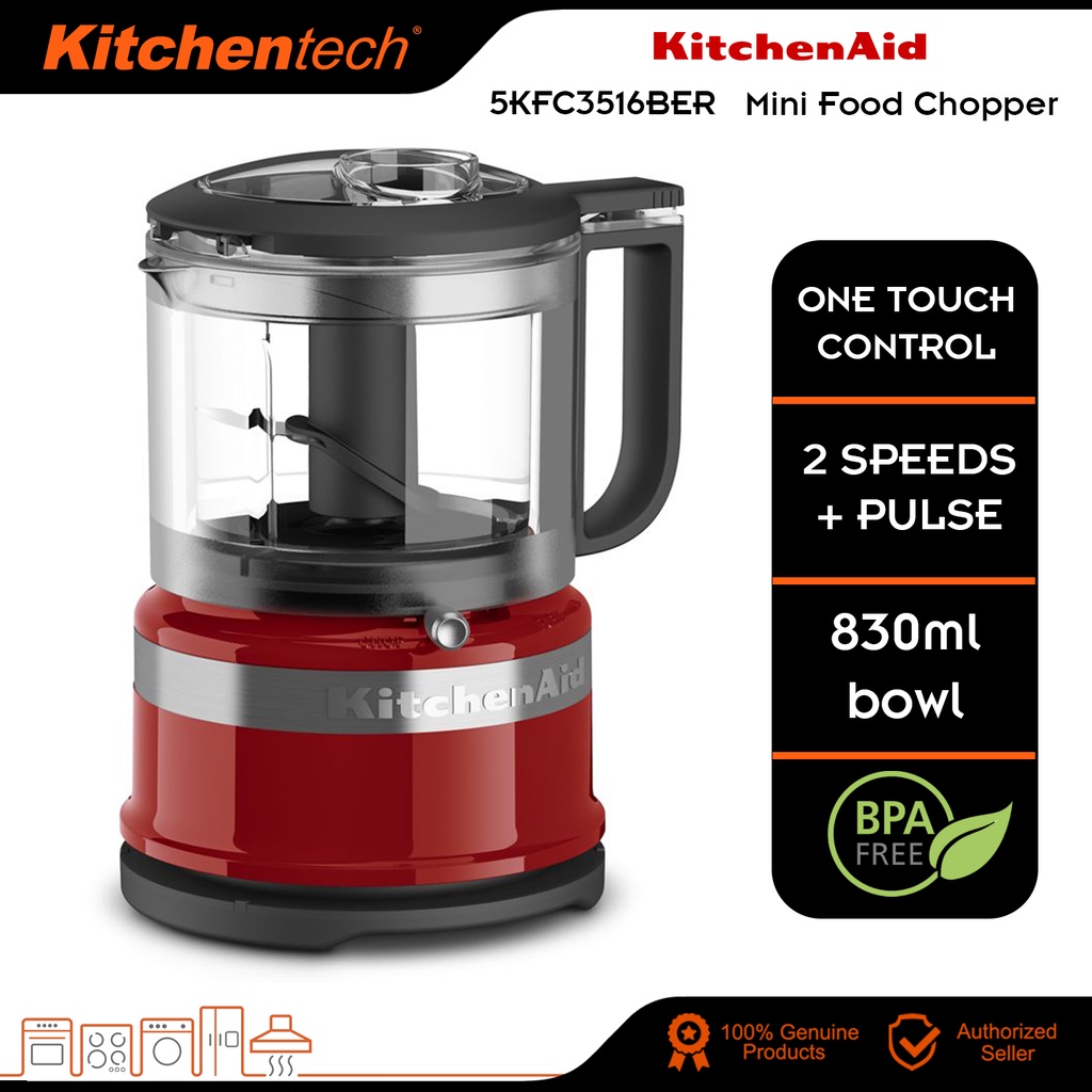 KitchenAid 830ml Mini Food Chopper 2 Speed + Pulse White 5KFC3516BWH ...
