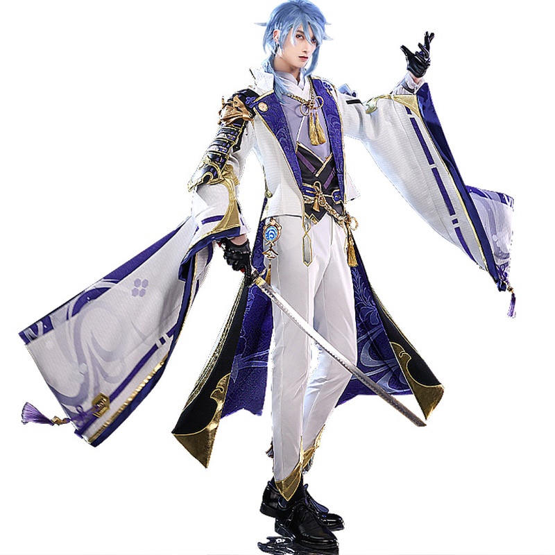 Genshin Impact Cosplay Kamisato Ayato Cosplay Wig Accessory Halloween ...