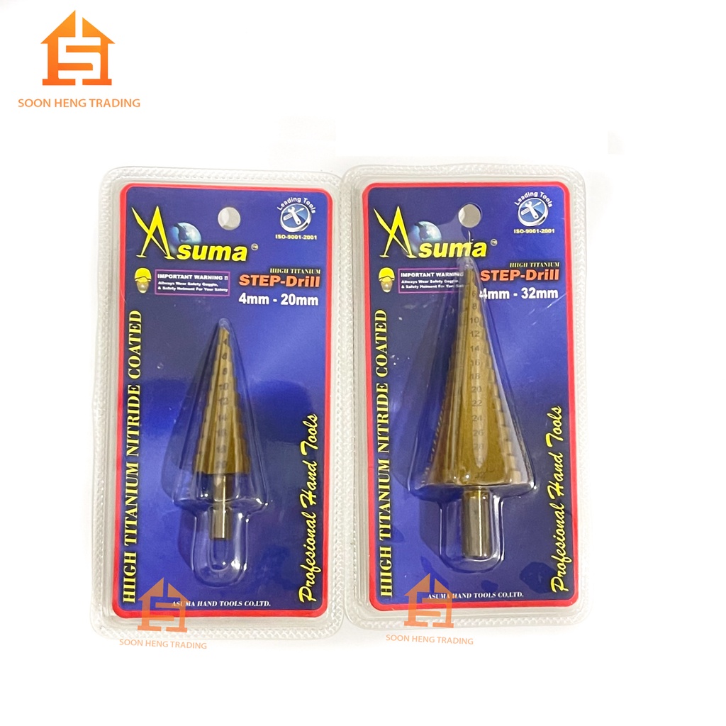 ASUMA Titanium Coated Step Drill Bit [4-20mm / 4-32mm] | Shopee Malaysia