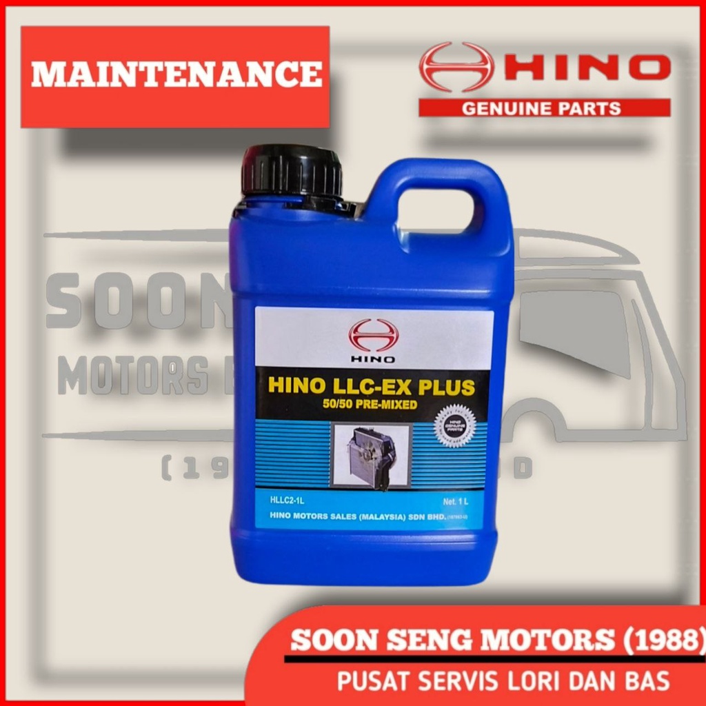 Hino Blue Coolant LLC-EX Plus 4 Liter, Long Life Coolant, Coolant Hino ...