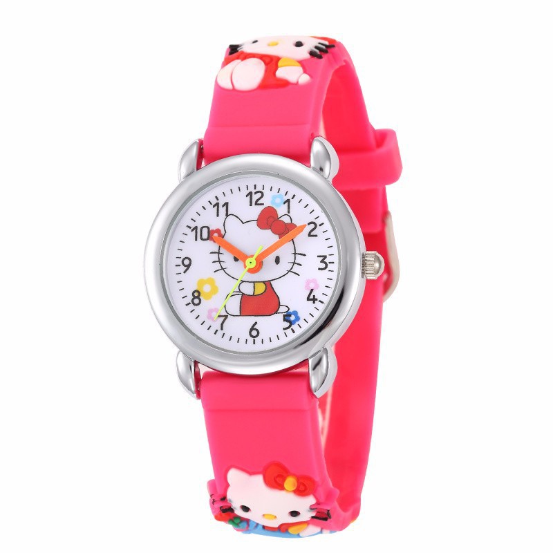 Hello Kitty 3D Silicone Band Children Cartoon Girls Watch Kid's Fashion ...