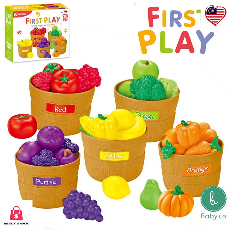【READY STOCK】FIVE COLOURS FRUIT AND VEGETABLES 5 BUCKETS EARLY LEARNING ...