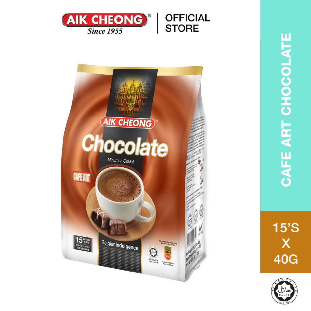 AIK CHEONG Cafe Art 3in1 600g (40g x 15 sachets) - Chocolate (Original ...