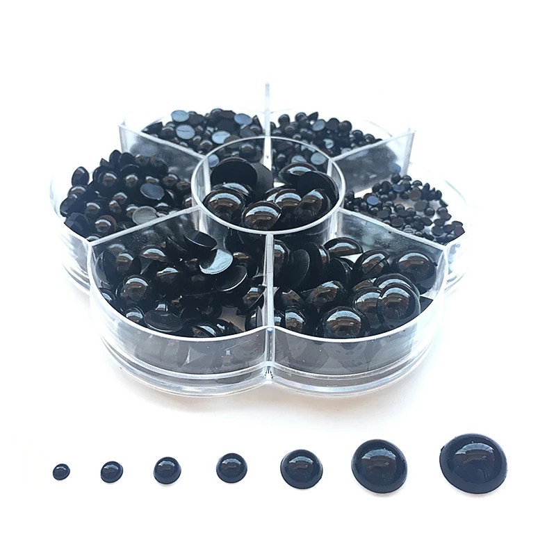500pcs Round Flat Black Eyes Plastic Eyes for Dolls Making Toys for ...
