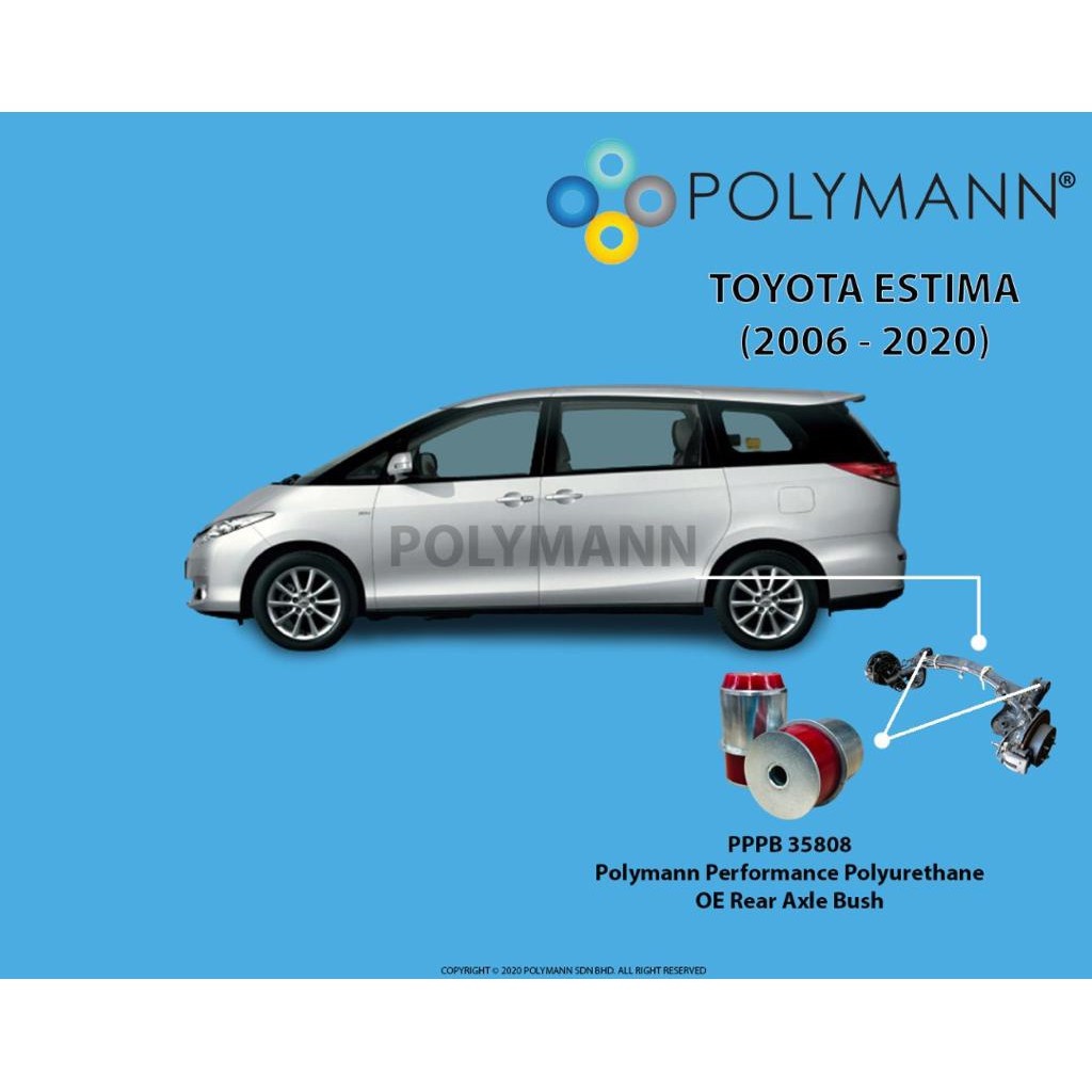 Polymann TOYOTA VELLFIRE ANH20 (2008 - 2014) Rear Axle Performance PU ...
