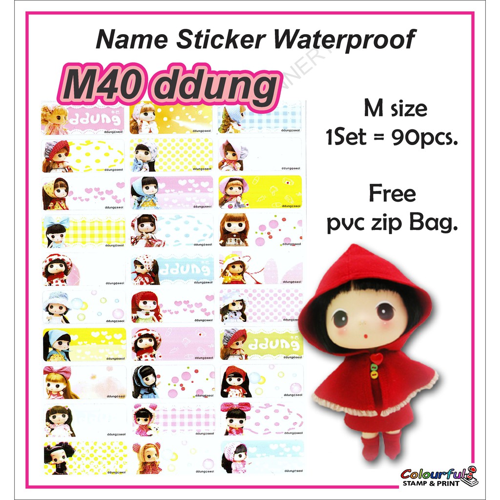 NAME STICKER ddung (WATERPROOF) (READY STOCK) | Shopee Malaysia