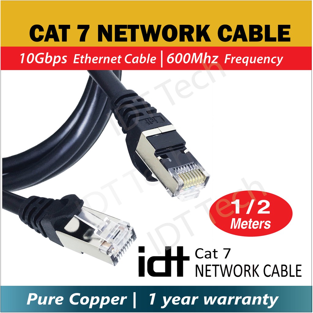 IDT CAT7 Network Cable Ethernet Round Cable CAT 7 (1M/2M) Support ...