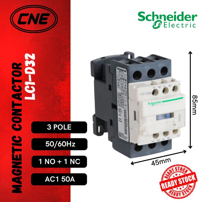 【🔥Ready Stock🔥】Original SCHNEIDER Magnetic Contactor LC1-D32 / AC1=ITH ...