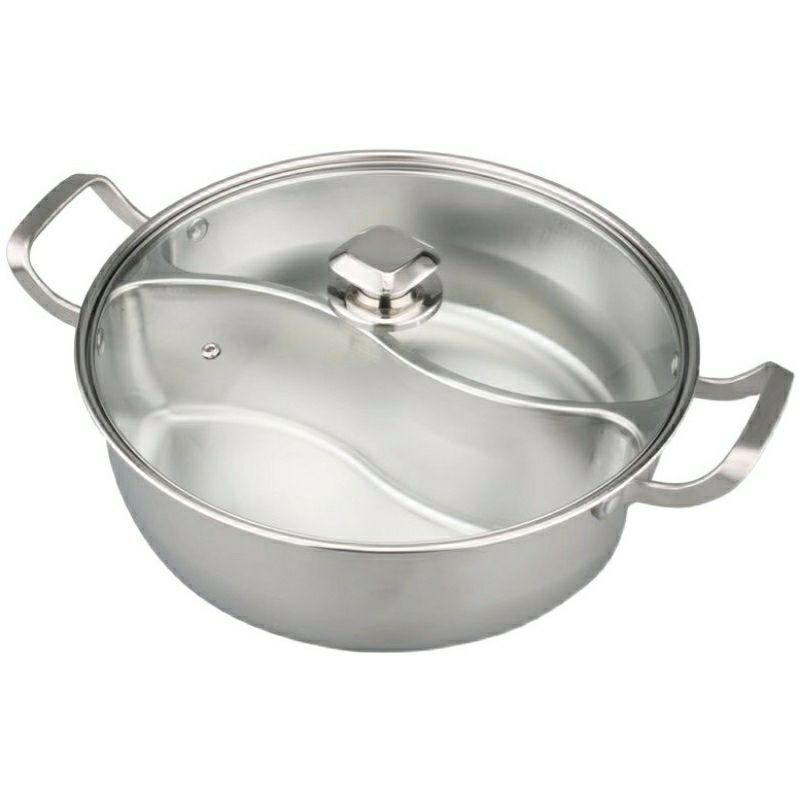 SUS304 Stainless Steel 2 Flavour Steamboat Pot Shabu Shabu Pot | Shopee ...