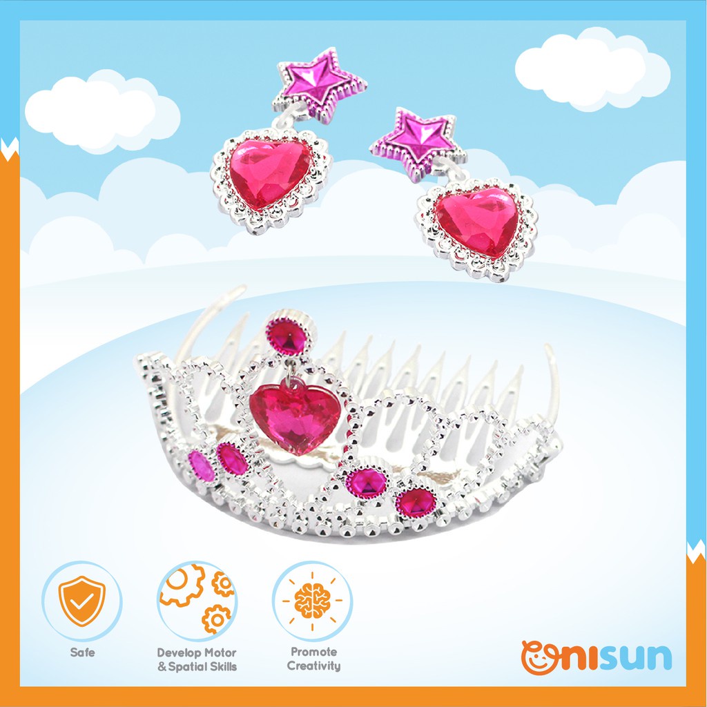 Queen Crown Set with Accessories for Kids Pretend Play (Mainan Crown ...