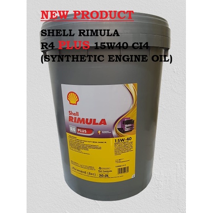 Shell Rimula R4 Plus 15W40 CI4 20L (Fully Synthetic Engine Oil) Minyak ...