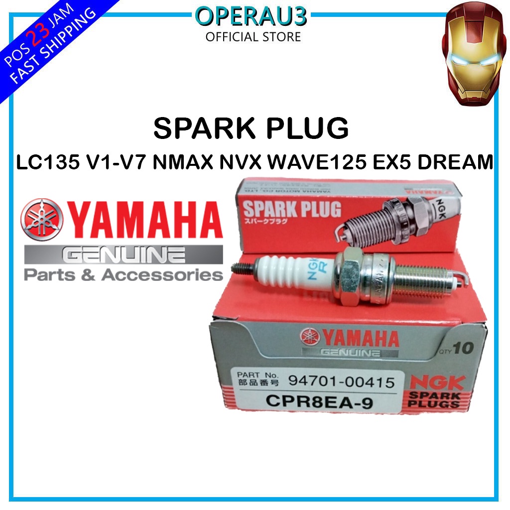 SPARK PLUG NGK CPR8EA-9 / C6HSA YAMAHA LC135 V1-V7 NMAX NVX HONDA WAVE125 FUTURE ICON EX5 DREAM ...