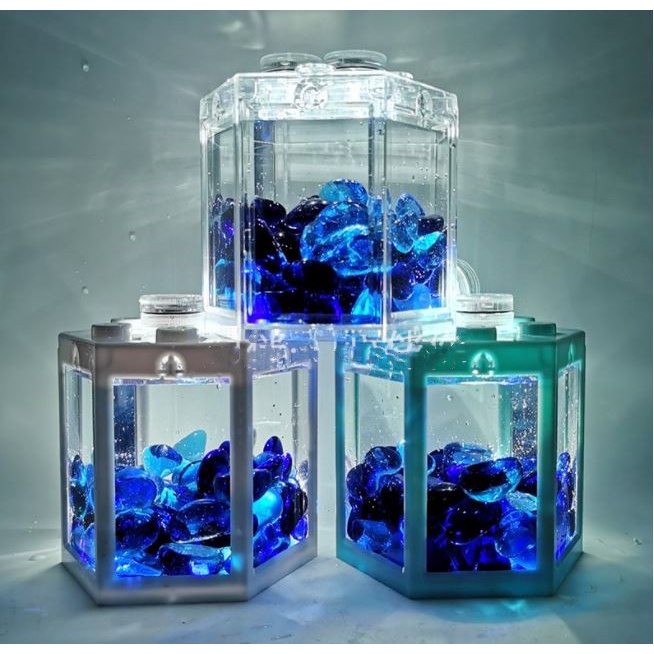 Aquarium Pentagon Shape Lego Block Tank Betta, Guppy Tank Building ...