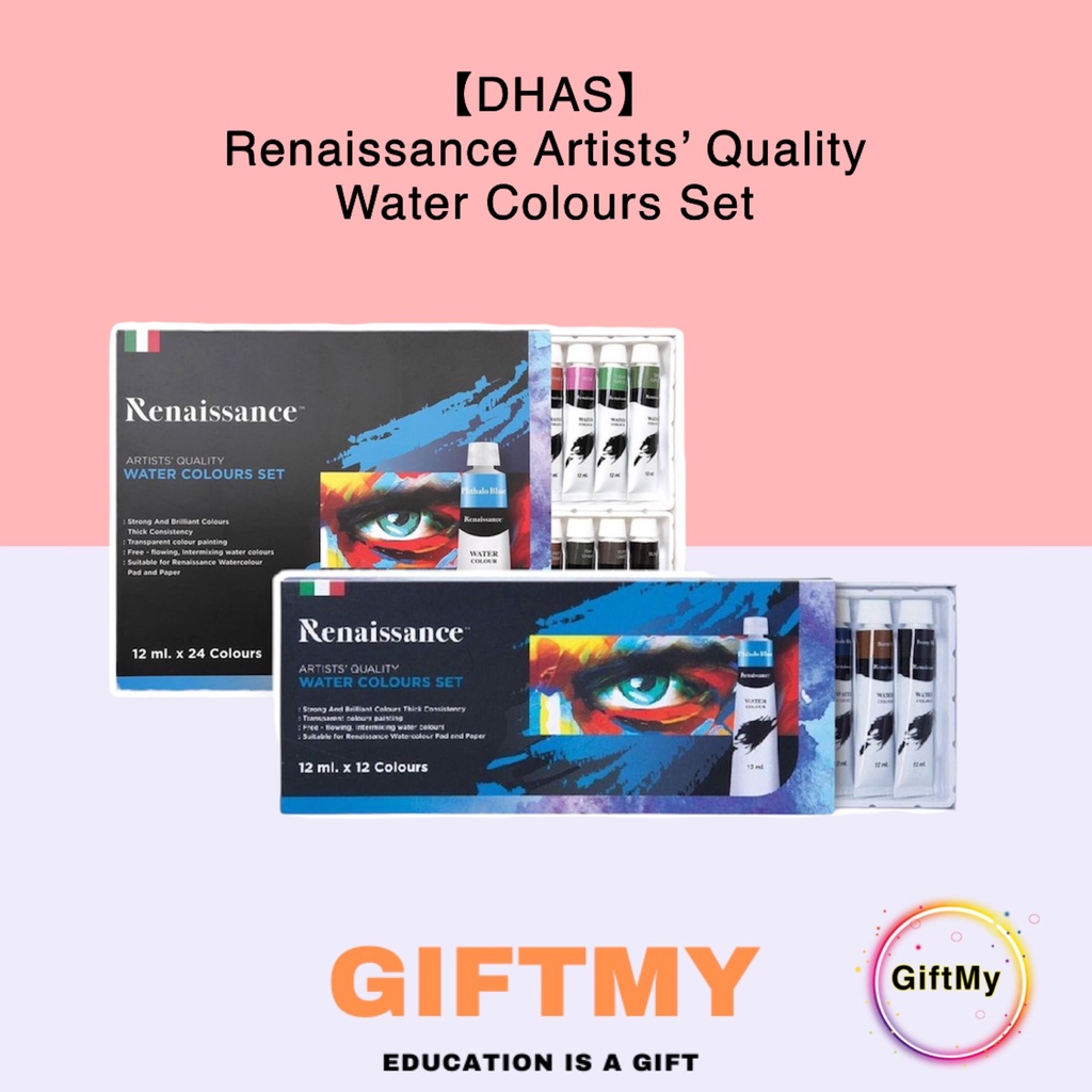 【Ready Stock】DHAS Renaissance Artists’ Quality Water Colours Set (12ml ...