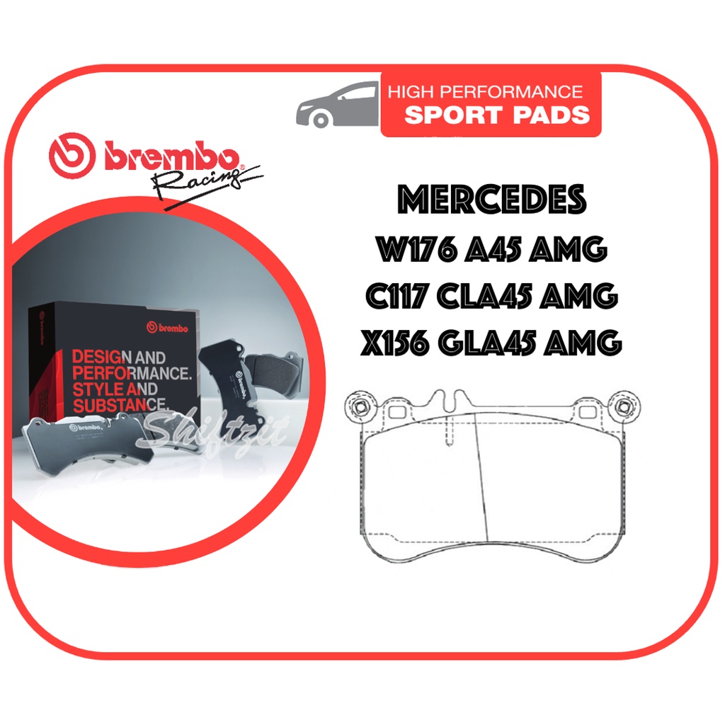 BREMBO HP2000 Front Brake Pad - Mercedes W176 A45 AMG / C117 CLA45 AMG ...
