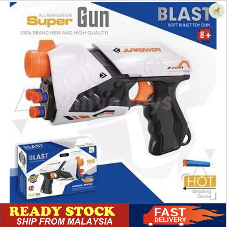 Soft Bullet Toy Gun Blast All New Edition Super Gun Outdoor Game With 5 ...
