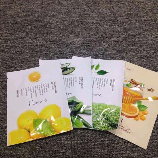 [6 Types] Box of 5 Pieces L'Avore Larvore Korean Domestic Skin Masks ...