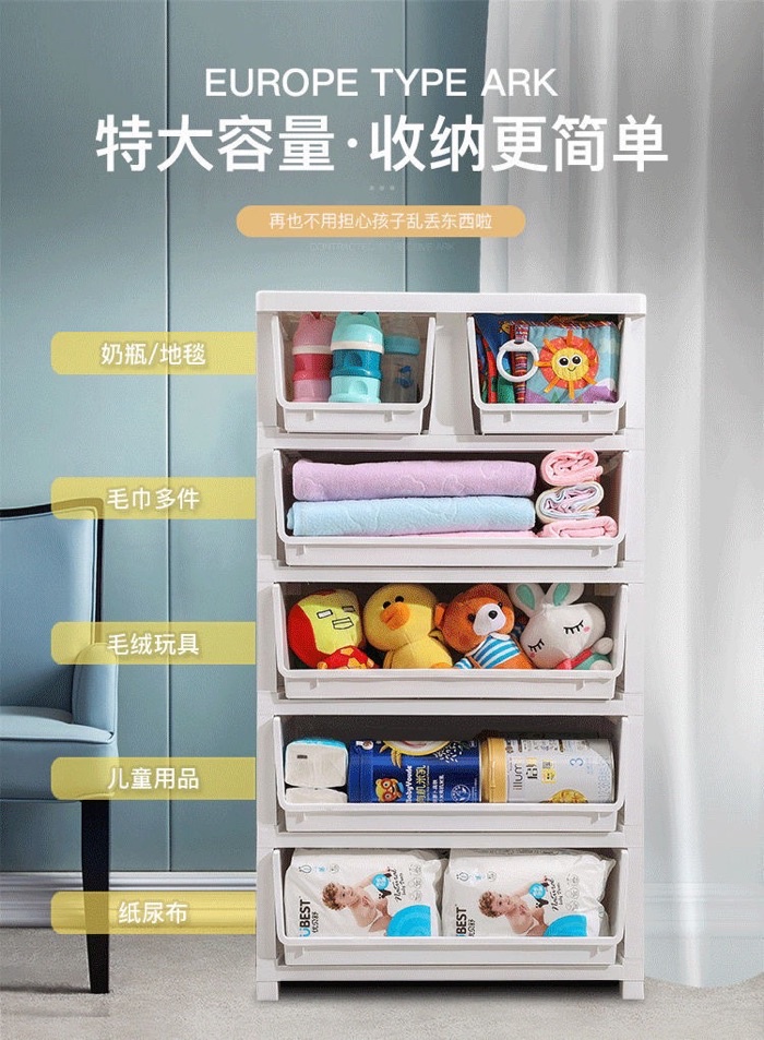 Big Plastic Cabinet Pastel Macaron 5 Decker Drawers Gradient Candy ...