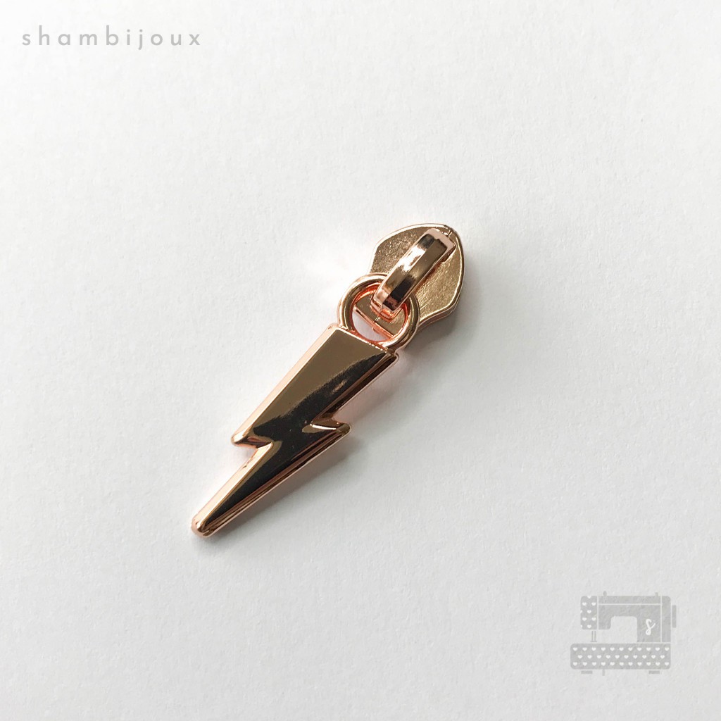 Zipper Head Puller #5 Nylon Coil, Style4 Bolt in Rose Gold Pull Slider ...