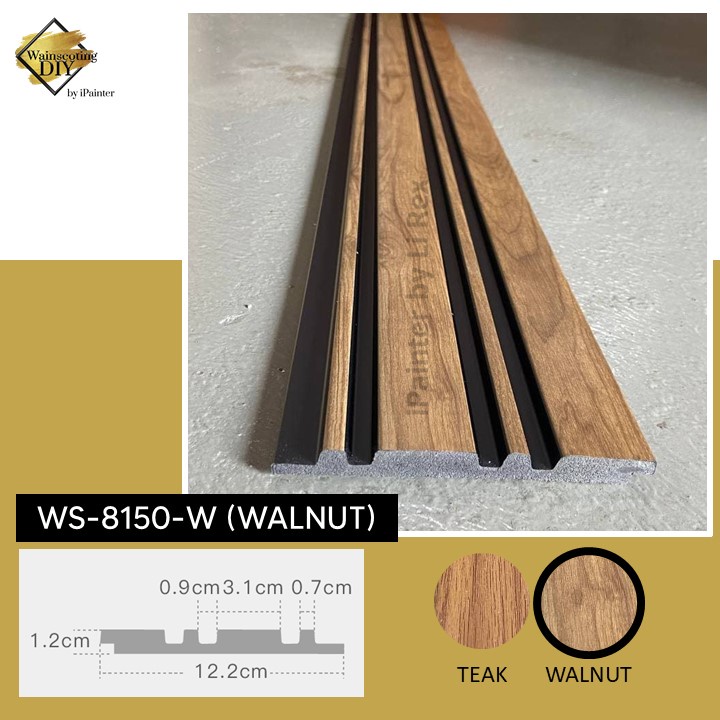WPC Fluted Panel Wood Strip 8 kaki - Wall Panel / Timber Wall / Slat ...