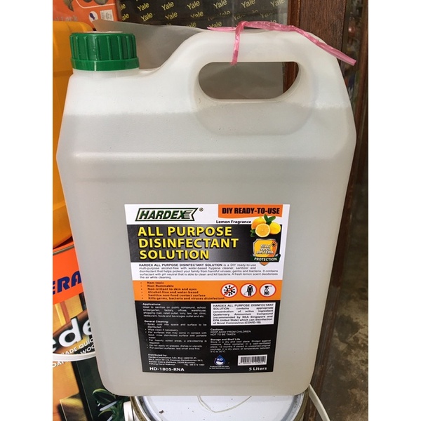 HARDEX Disinfectant Solution / Sanitizer (Kill Virus & Bacteria) - 5 ...