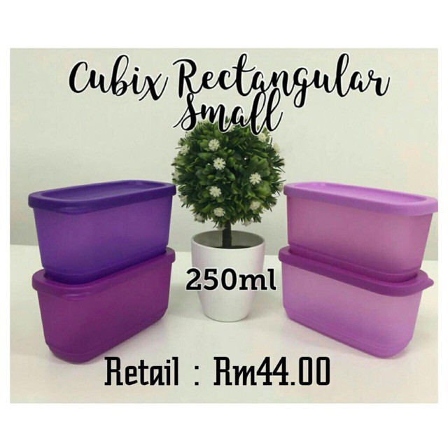 Tupperware Cubix Rectangular Small (4) 250ml | Shopee Malaysia