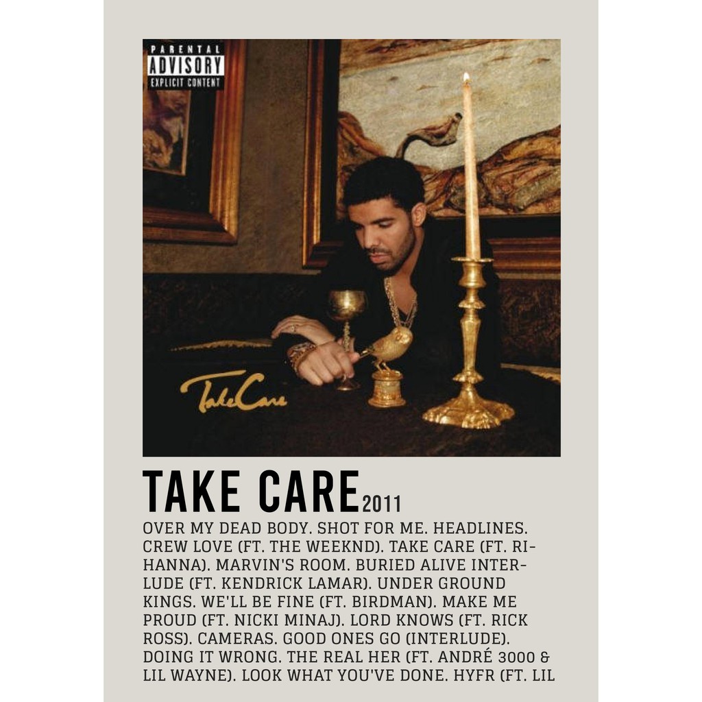 【READY STOCK】Aesthetic Poster Wall Take Care album by drake famous ...