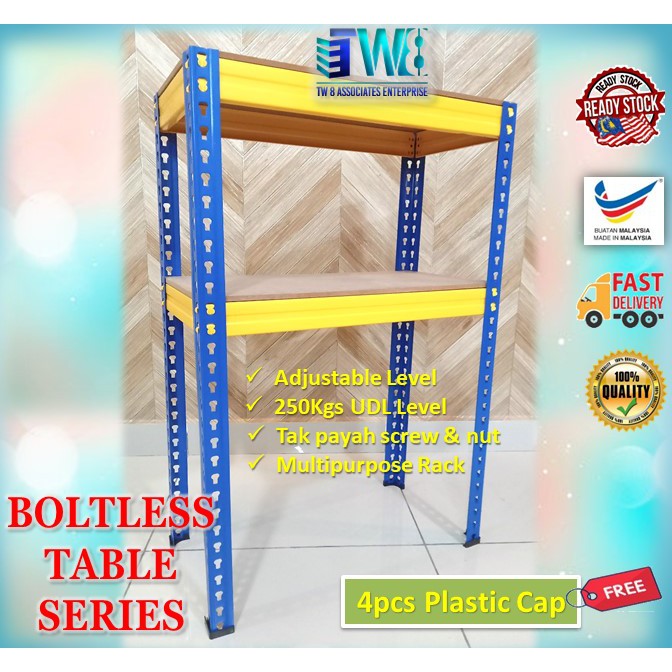 Boltless Rak Besi Store Multipurpose Rack Home Table Meja Komputer Meja ...