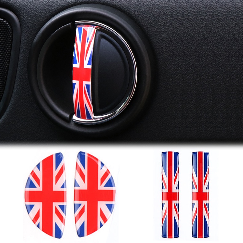 2pcs3D Epoxy glue Car interior Front rear door handles stickers For BMW ...