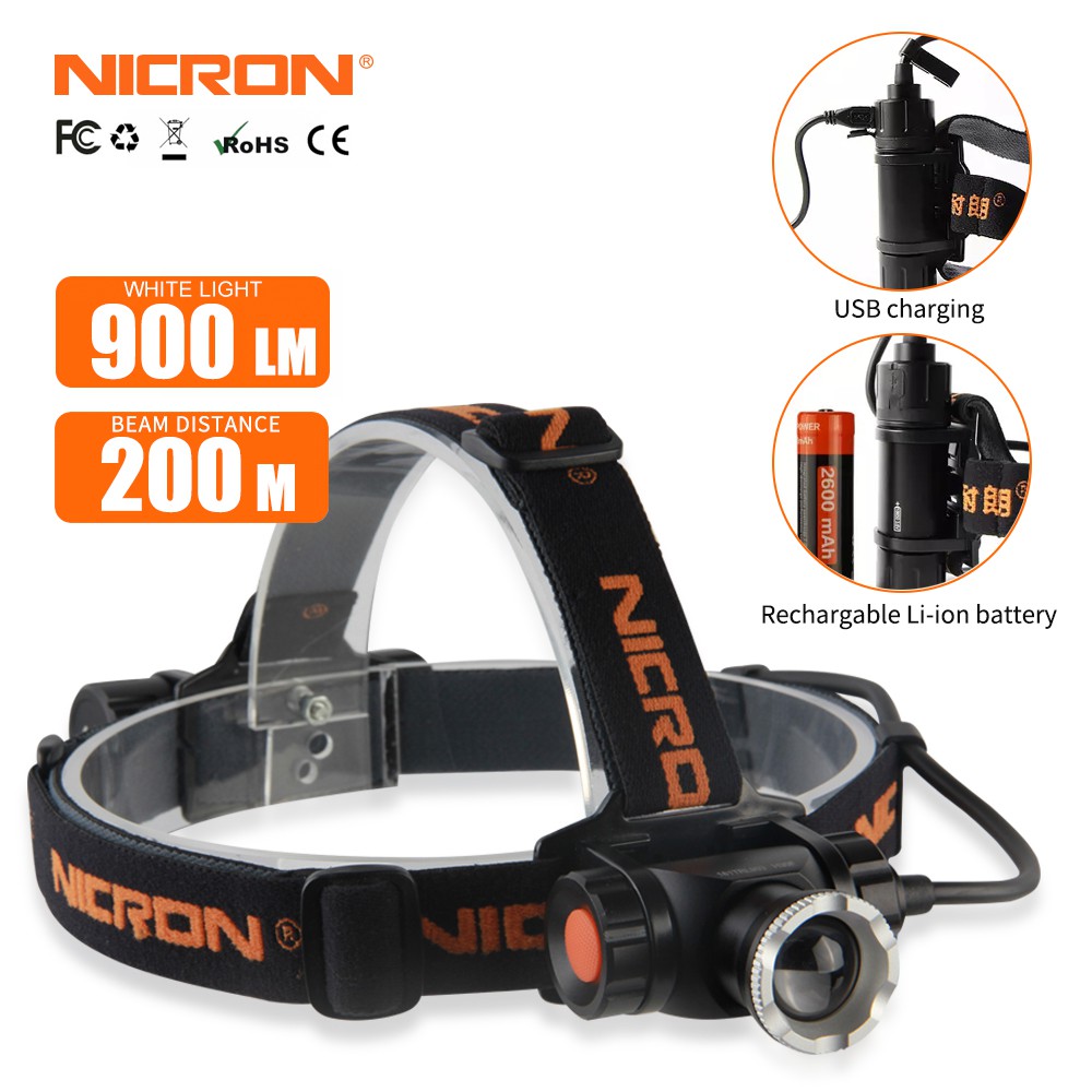 NICRON H30 9W Super High Brightness Focus LED Flashlight 1000LM ...