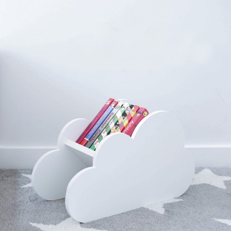 Cloud shape bookcase children story books storage case tabletop space ...