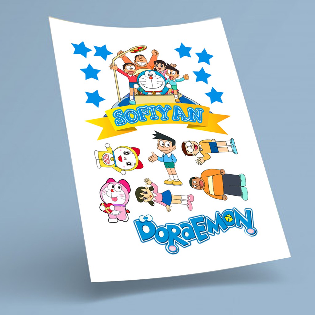 DORAEMON CUSTOM NAME & AGE [JPEG FORMAT/FILE] [CAKE TOPPER] [PRINT ...