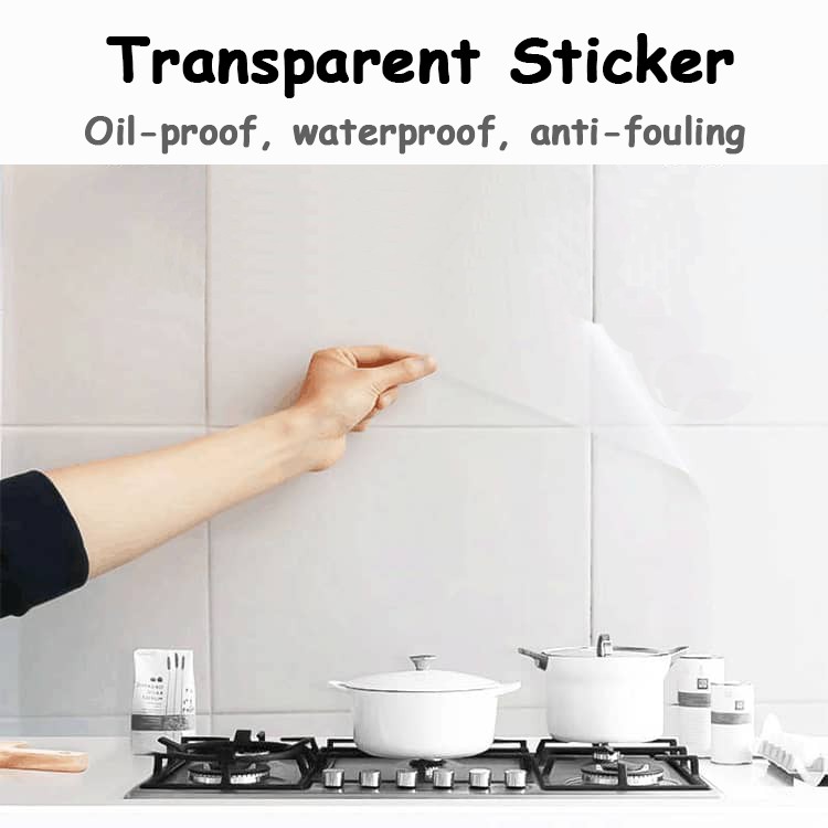 Transparent DIY Foil Stickers Kitchen Backsplash Wallpaper Oil Proof ...