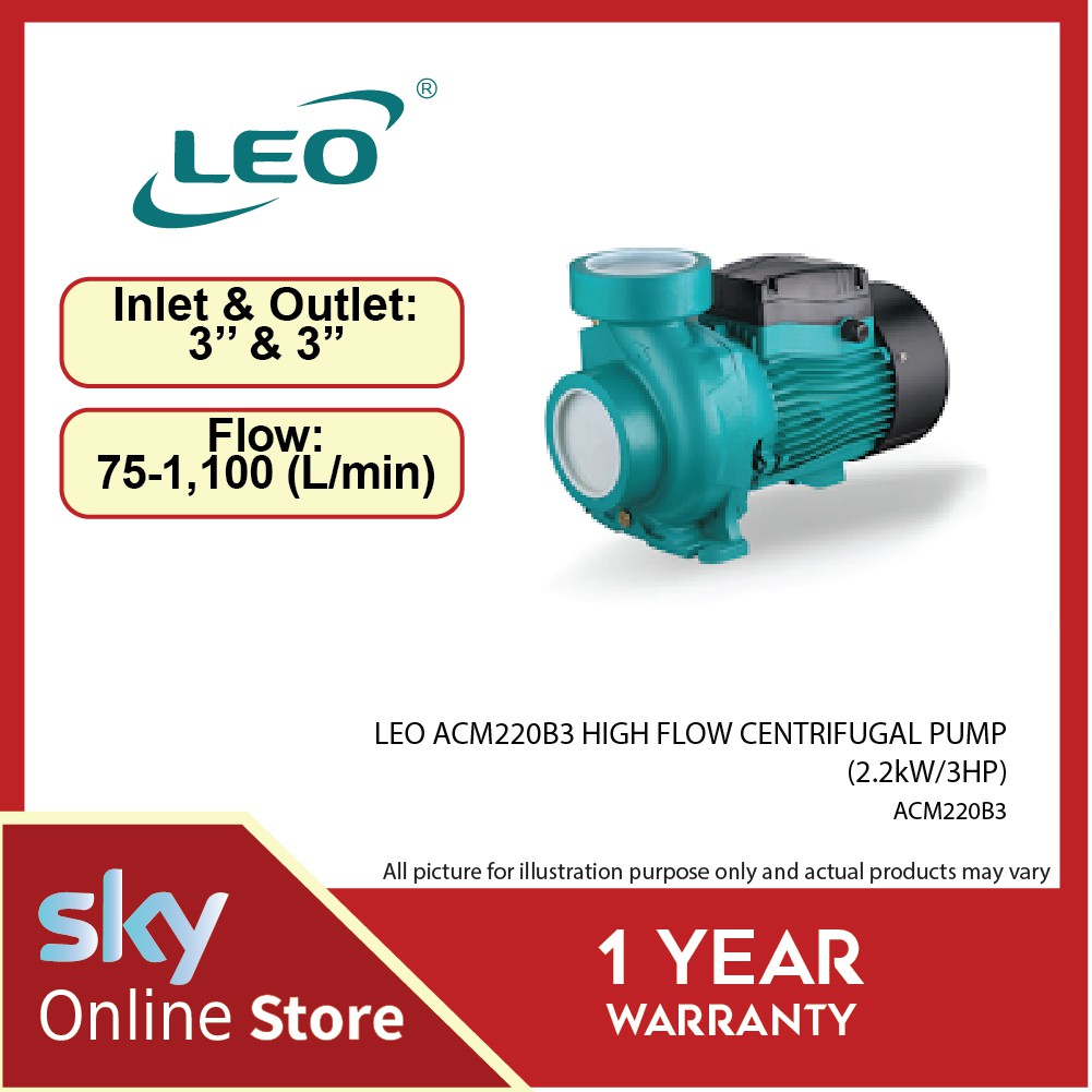 LEO ACM220B3 HIGH FLOW CENTRIFUGAL PUMP (2.2kW/3HP) | Shopee Malaysia