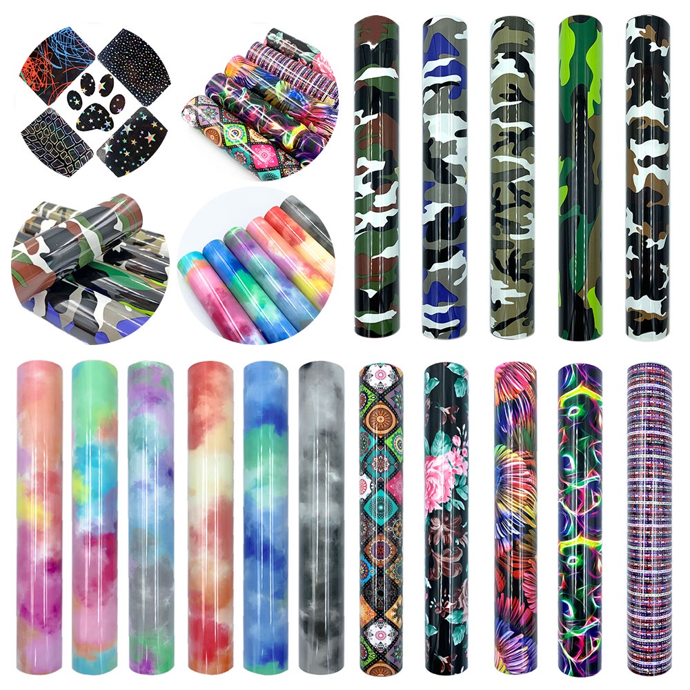 Multiple Patterns Tie Dye Heat Transfer Vinyl Film Iron on T-shirt HTV ...