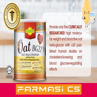 Biogrow Oat BG22 Bran Powder with Beta-Glucan 480g EXP:01/2026 FREE ...