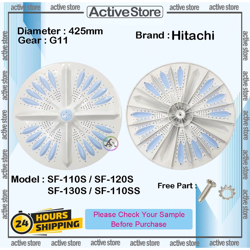 Hitachi Washing Machine Pulsator Plate 425MM Gear11 SF-110S SF-120S SF ...