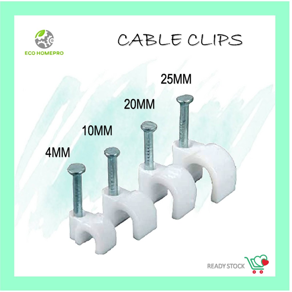 4mm/10mm/20mm/25mm Cable Clips | Shopee Malaysia
