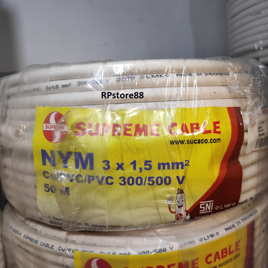 PUTIH Supreme NYM WIRE CABLE 3x1.5 MM - WHITE ELECTRICAL CABLE RETAIL ...