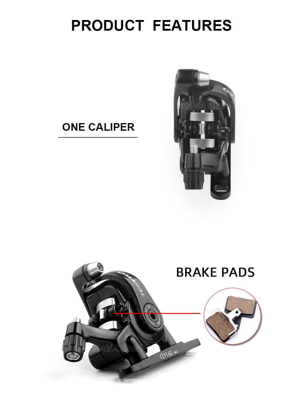 TEKTRO MD-C550 Road Bike Disc Brake 160/140mm Line Pull Brake Flat Mount Bilateral Braking ...