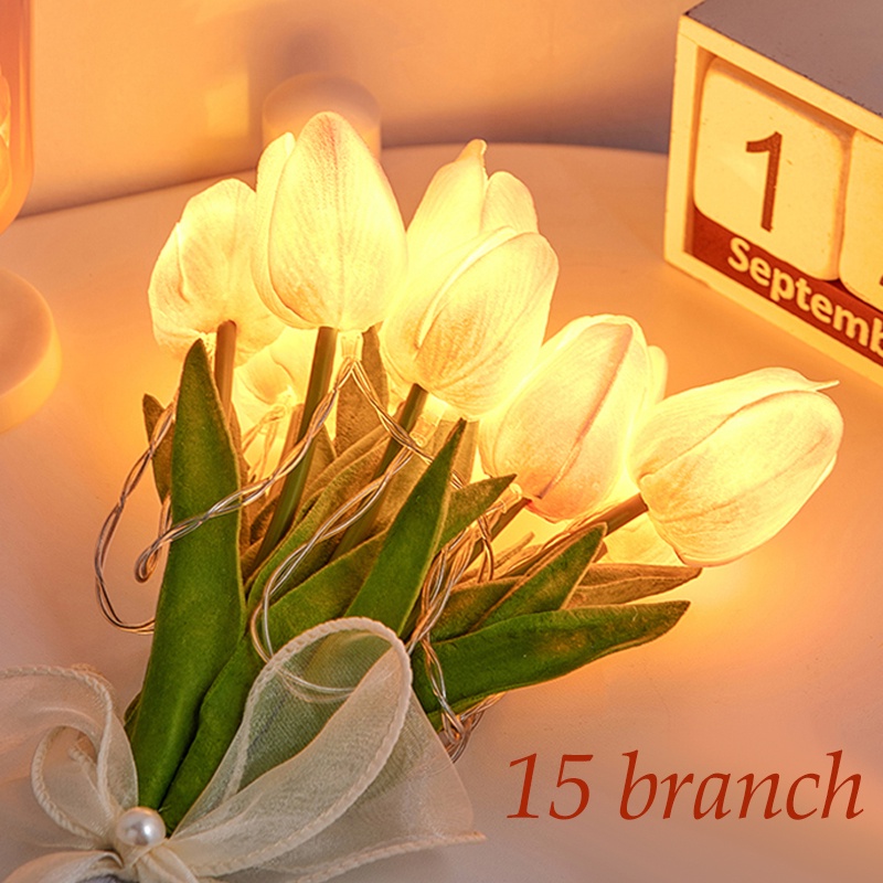 Artificial Flower Tulips LED Night Light Interior Decoration Bouquet ...