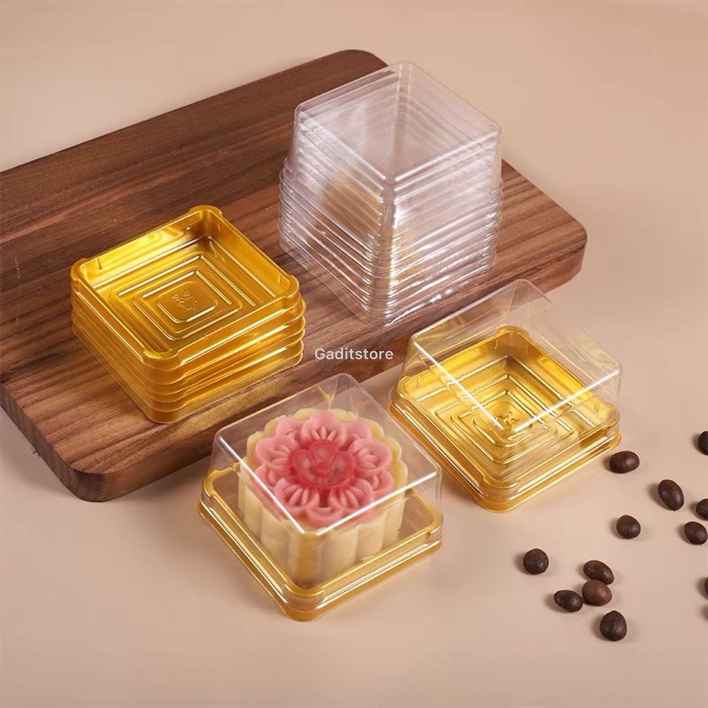 (50sets/pkt) Plastic Mooncake Tray With Cover/Plastic Round 80g ...