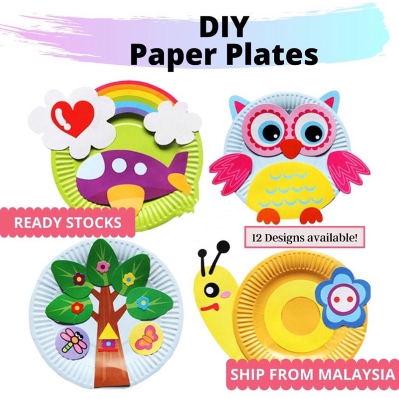 ready stock Creative Kids DIY Paper Plate Craft Kindergarten Birthday ...