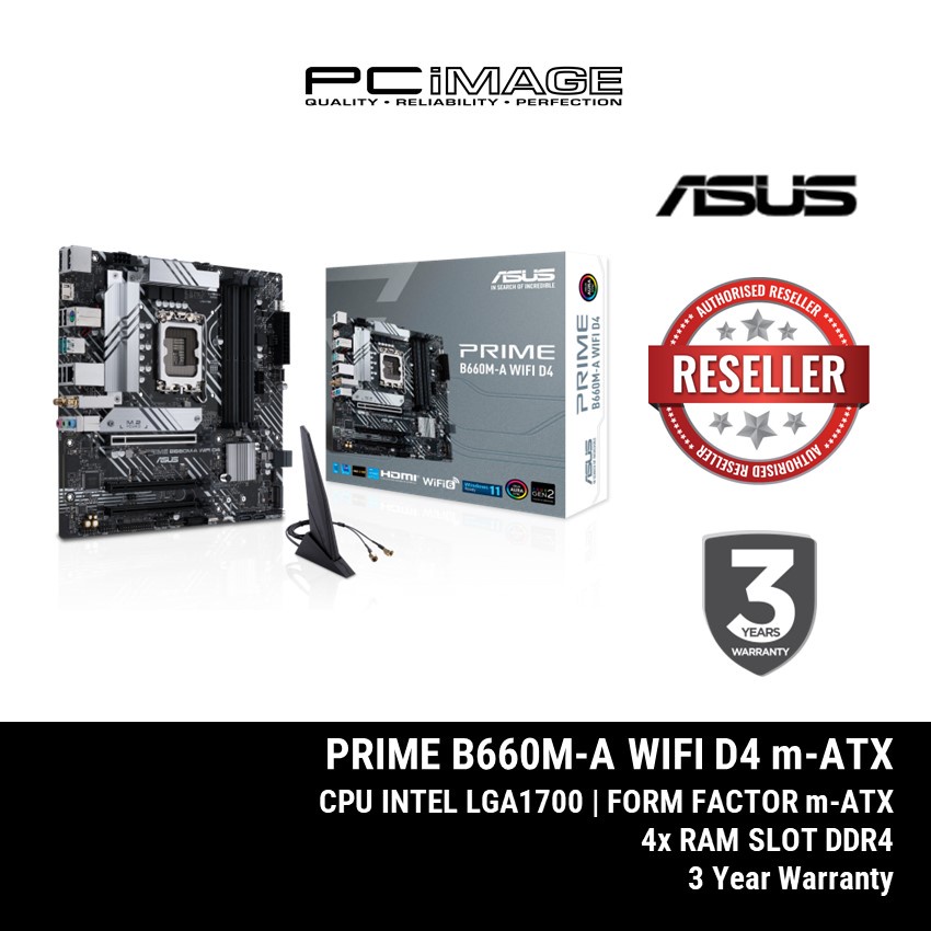 ASUS PRIME SOCKET LGA1700 B660M-A WIFI D4 MICRO-ATX MOTHERBOARD ...